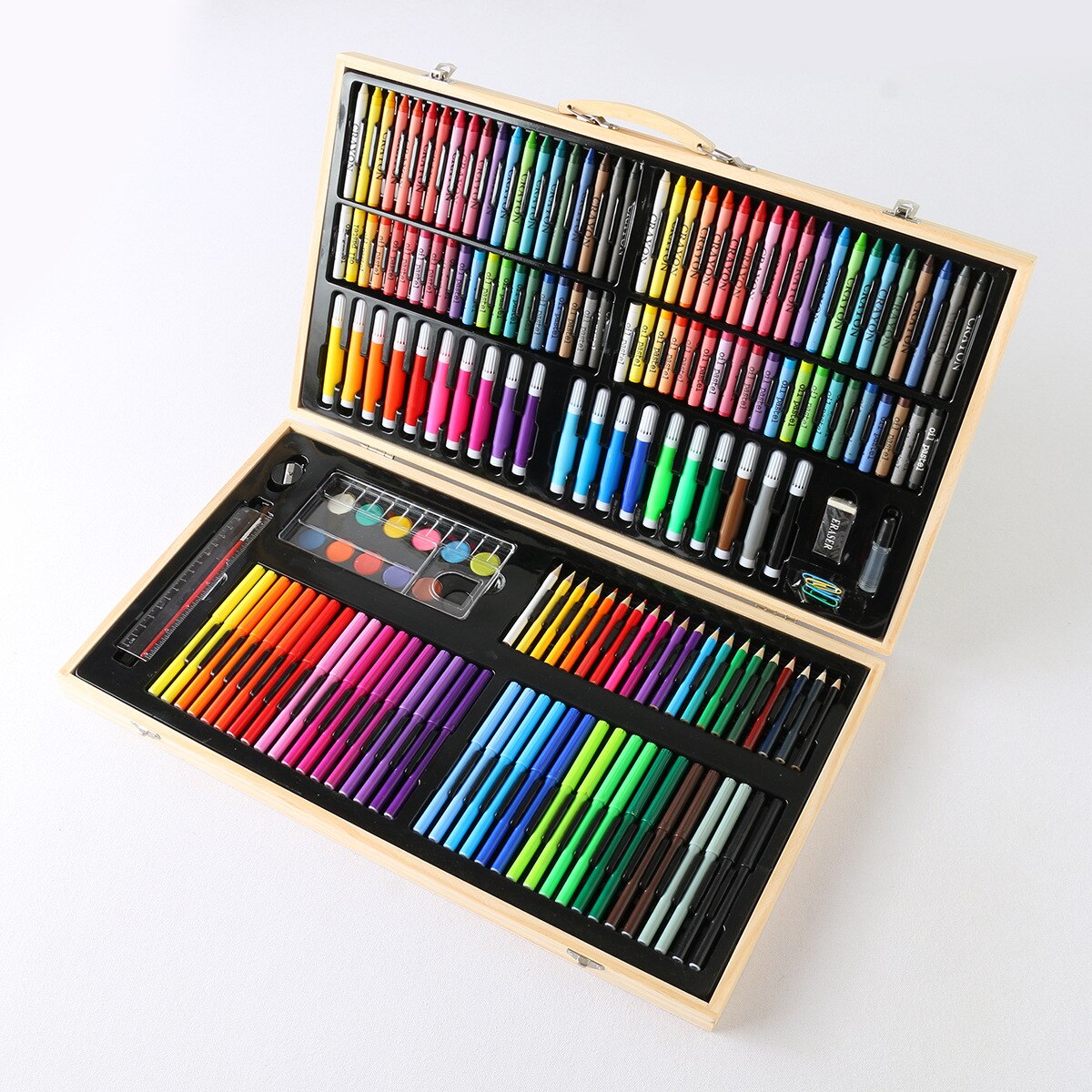 180pcs Children's painting pencils Wooden box ... – Vicedeal