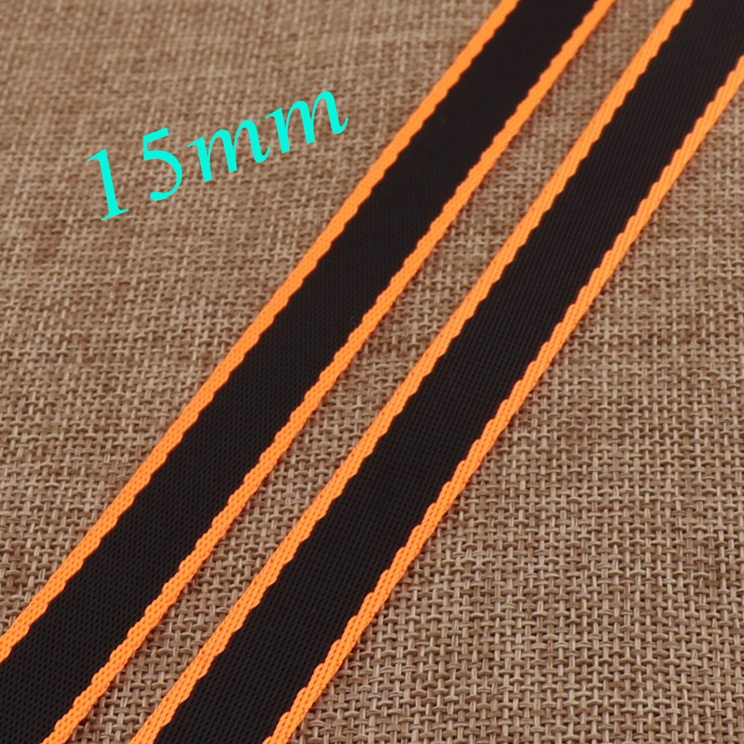 15mm Orange Black Thin Woven Ribbon Webbing Purse ... – Grandado