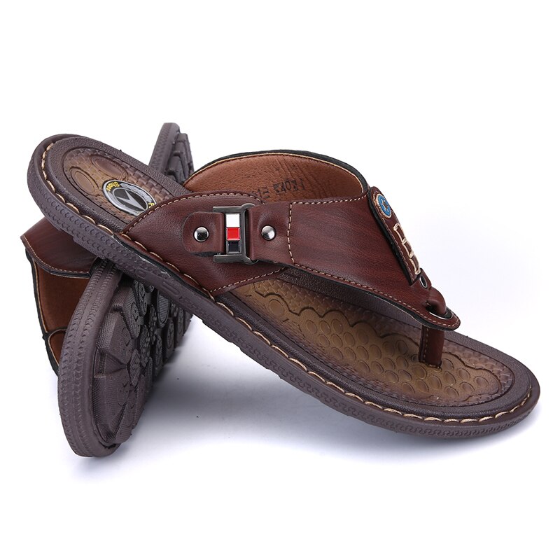 Coslony slippers men leather Brand Men's Casual Sh... – Vicedeal