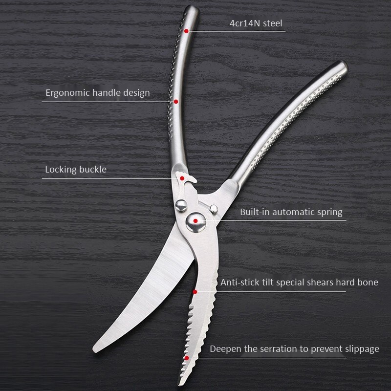Stainless Steel Kitchen Chicken Bone Scissors Powe... – Grandado