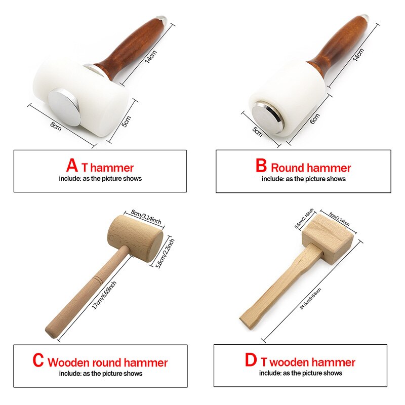 Diy Lederen Carving Hamer T/Longitudinale Hamer Ho... – Grandado
