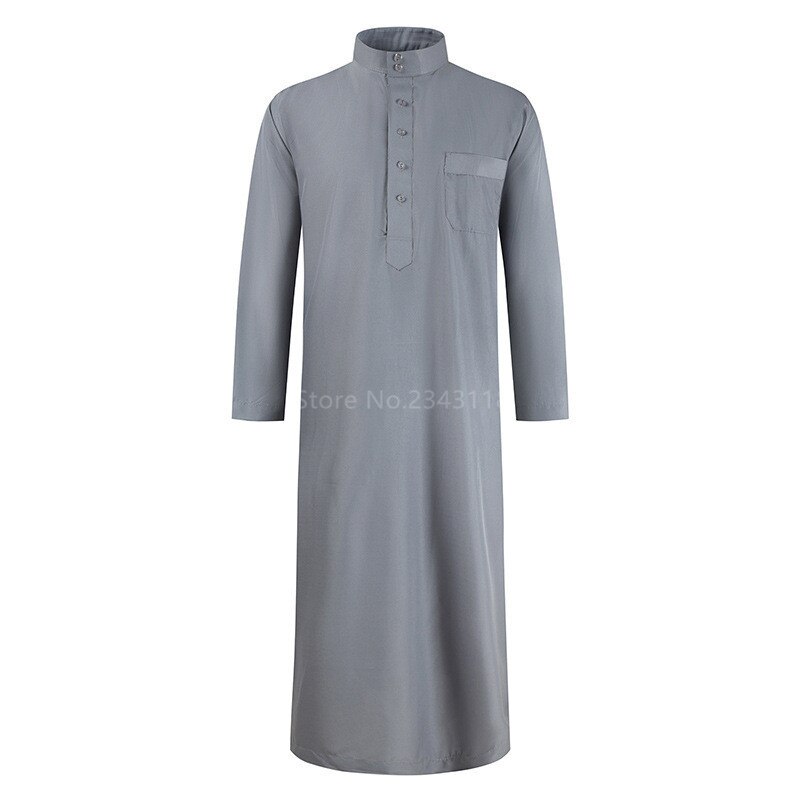 Middle East Muslim Jubba Thobe Abaya for Men Solid... – Grandado