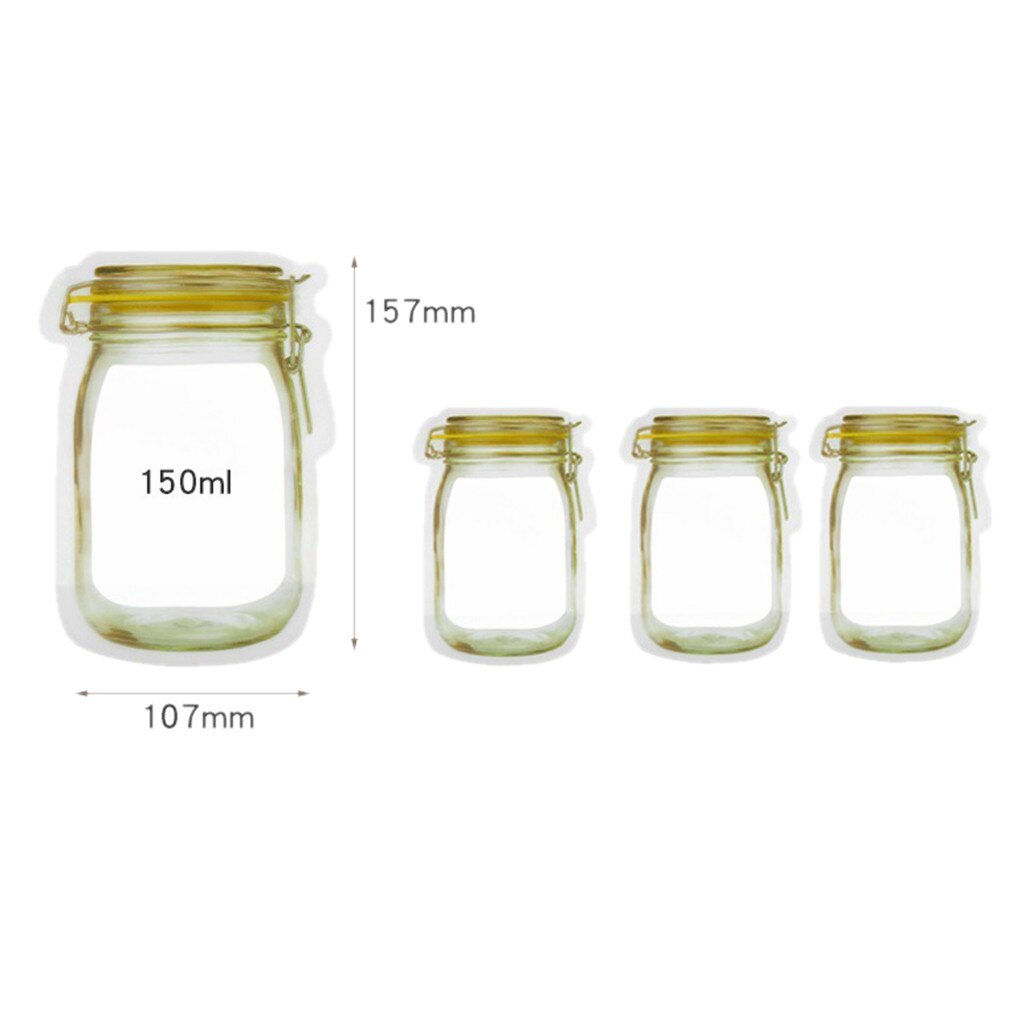 4 Pieces Mason Jar Zipper Bags Reusable Snack Save... – Grandado
