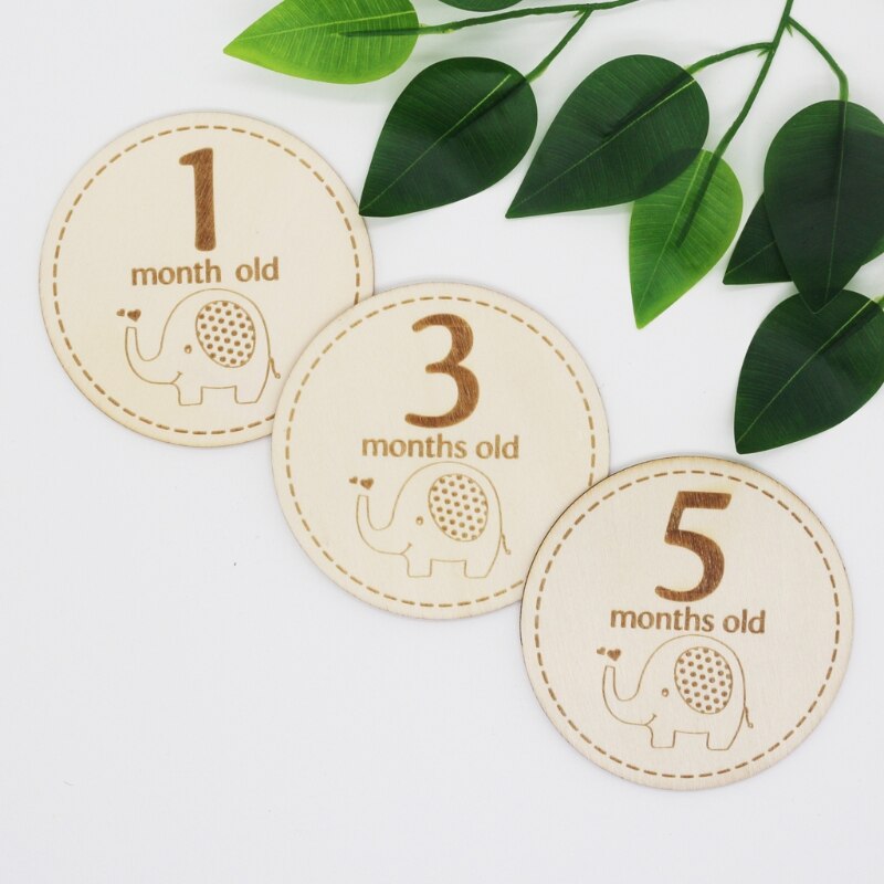 6 Pcs/set Newborn Wooden Month Milestone Cards Han... – Grandado