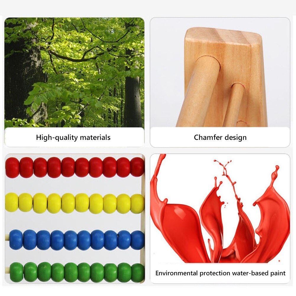 Kids 10-Row Wooden Beads Abacus Count Frame Teachi... – Grandado