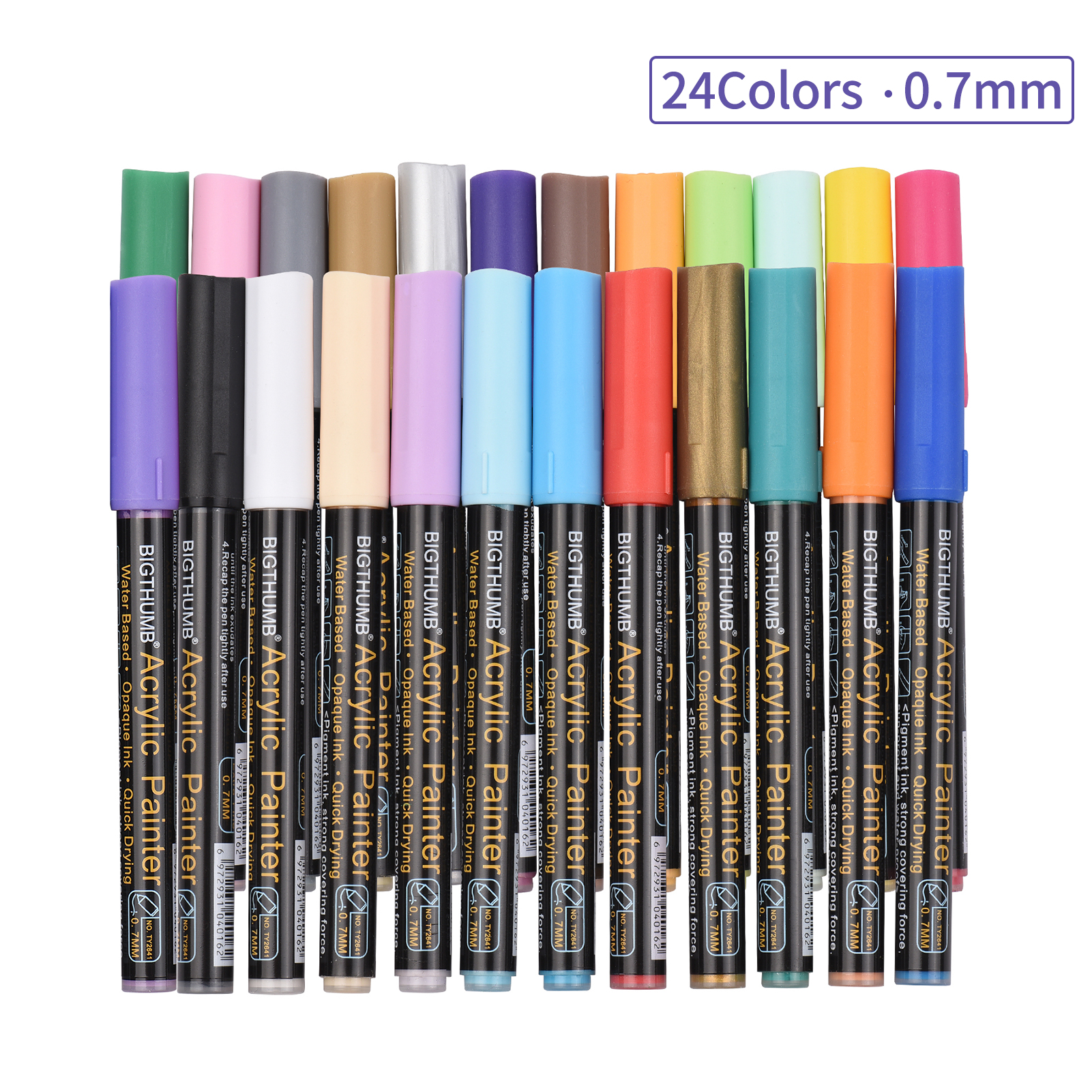 12/24/36 Colors Acrylic Paint Markers Set Water-Ba... – Grandado