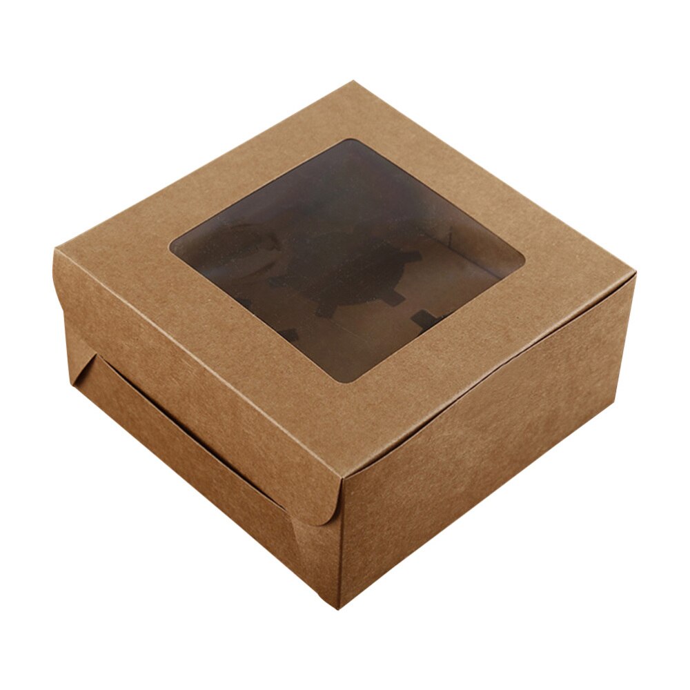 4 Cavities Kraft Paper Cupcake Box Dessert Contain... – Grandado
