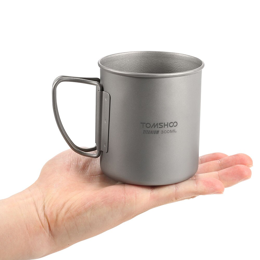 Tomshoo 300ml titanium beker met opvouwbaar handva... – Grandado