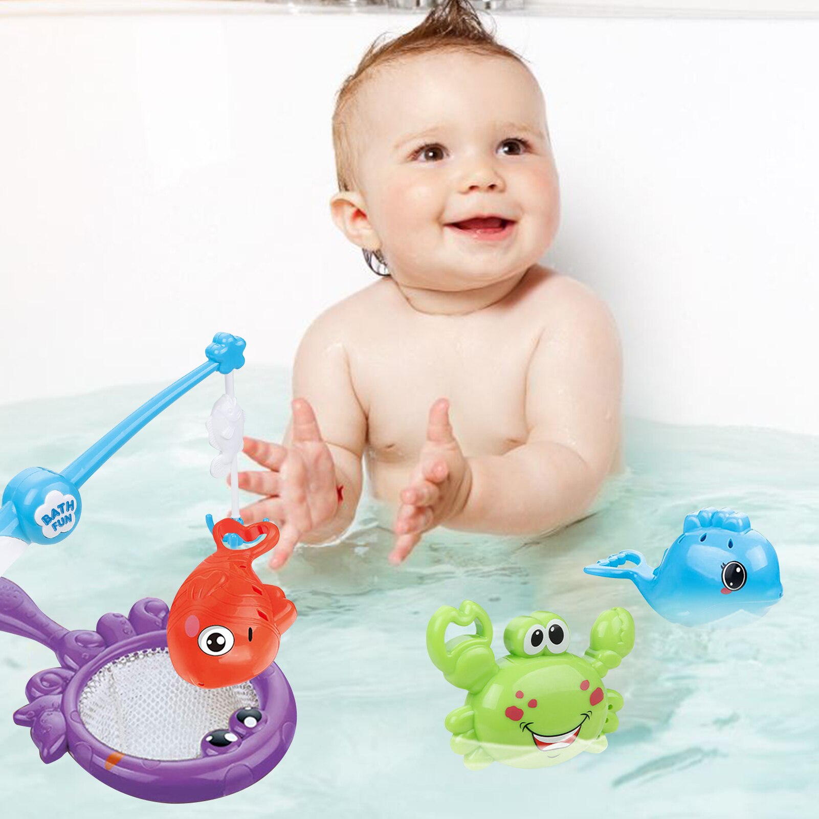 Cute Cartoon Baby Bath Toys 2-in-1 Waterproof Safe... – Grandado