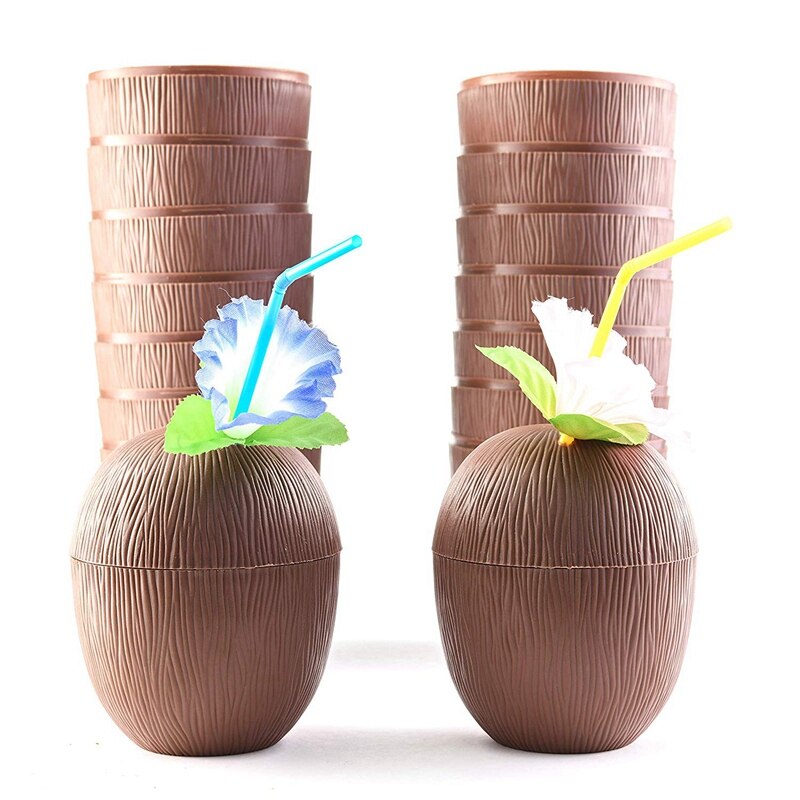 18 Pack Coconut Cups for Hawaiian Luau Kids Party ... – Vicedeal
