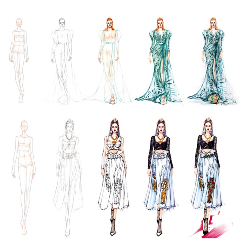 Pro Template Ruler Set 4 Pack Red Line Scale Cloth... – Grandado