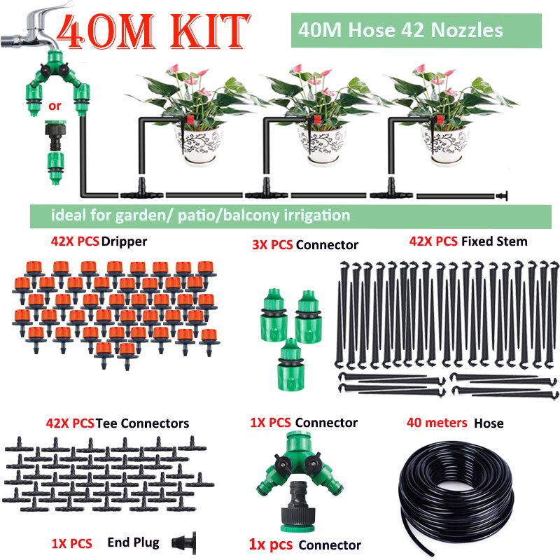 Red Drip Irrigation Kit Garden Watering Irrigation... – Vicedeal