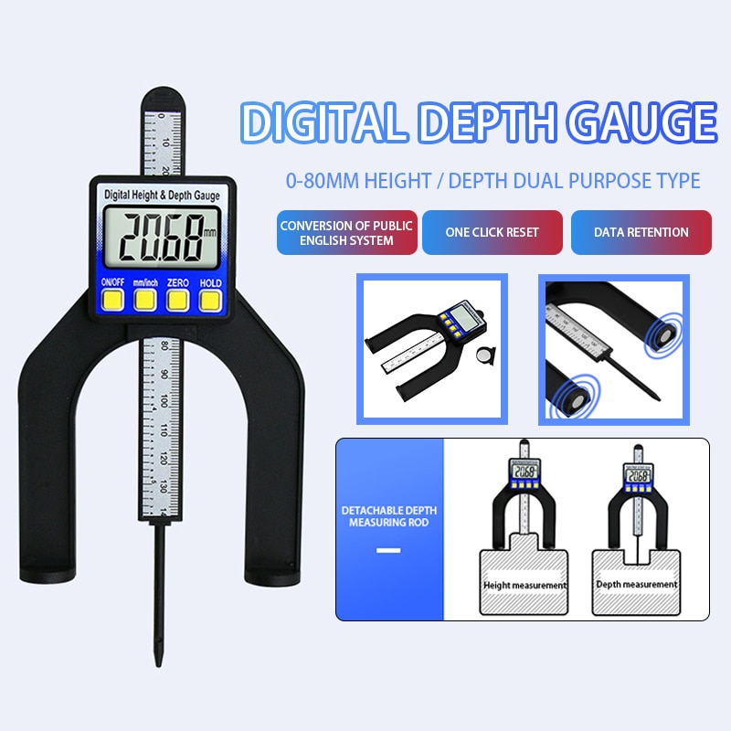 0-80mm Digital Depth Caliper Height Gauge Digital ... – Vicedeal