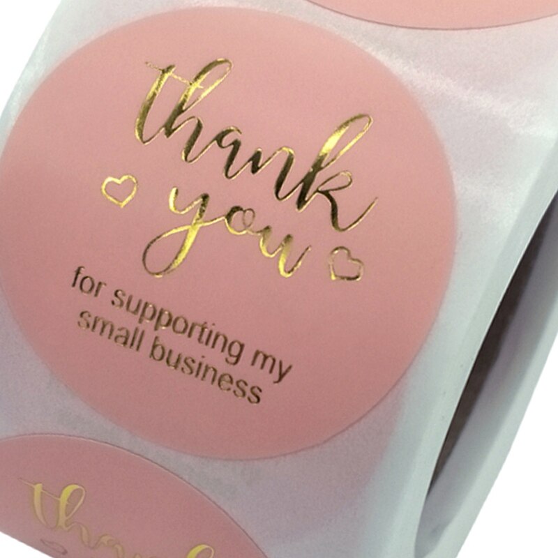 Dank U Stickers Roll 500Pcs 1.5Inch Stickers Goudf... – Vicedeal