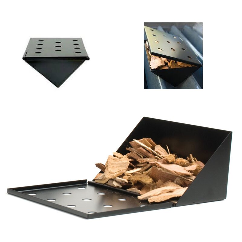 Non-Stick V-Shape BBQ Smoking Box Gas Grill Smoker... – Vicedeal