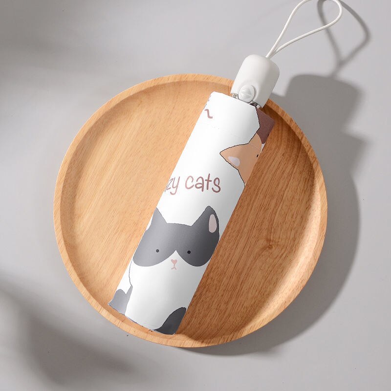 Cute Cat Mini and Automatic Umbrella 8 Ribs Windpr... – Grandado