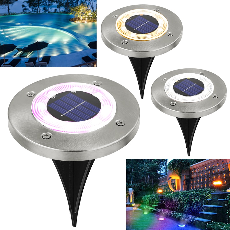 Solar Ground Lights Solar LED Light with 8 LEDs Ou... – Grandado