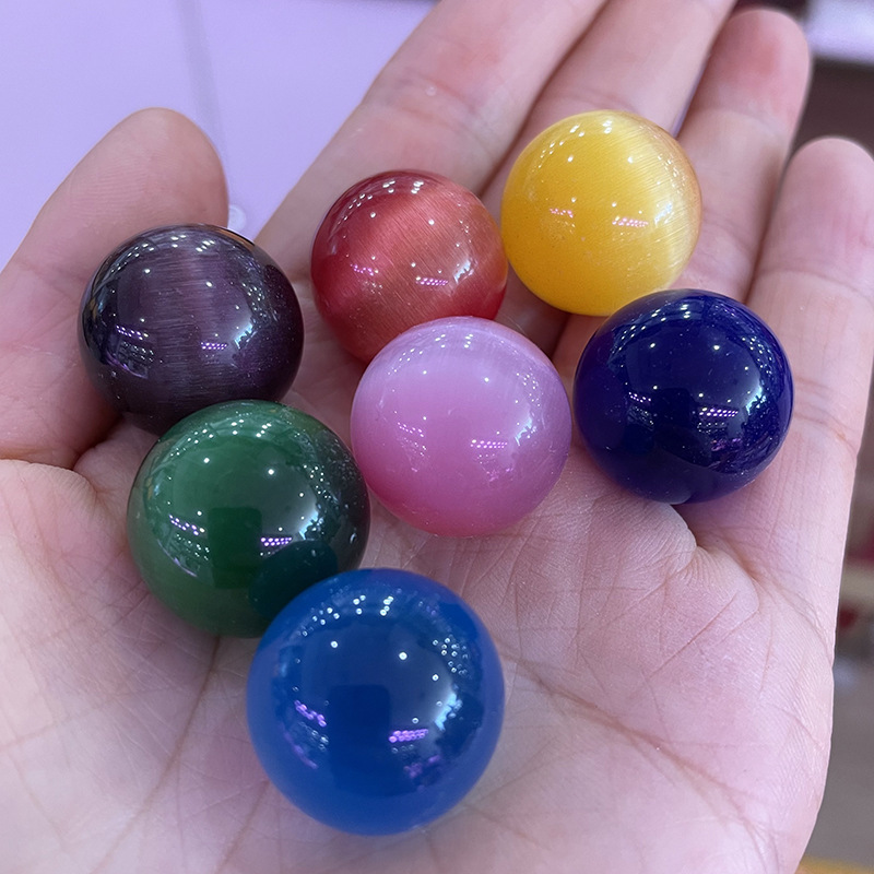 20mm Cat's Eye Quartz Crystal Ball Marbles 8 D... – Vicedeal