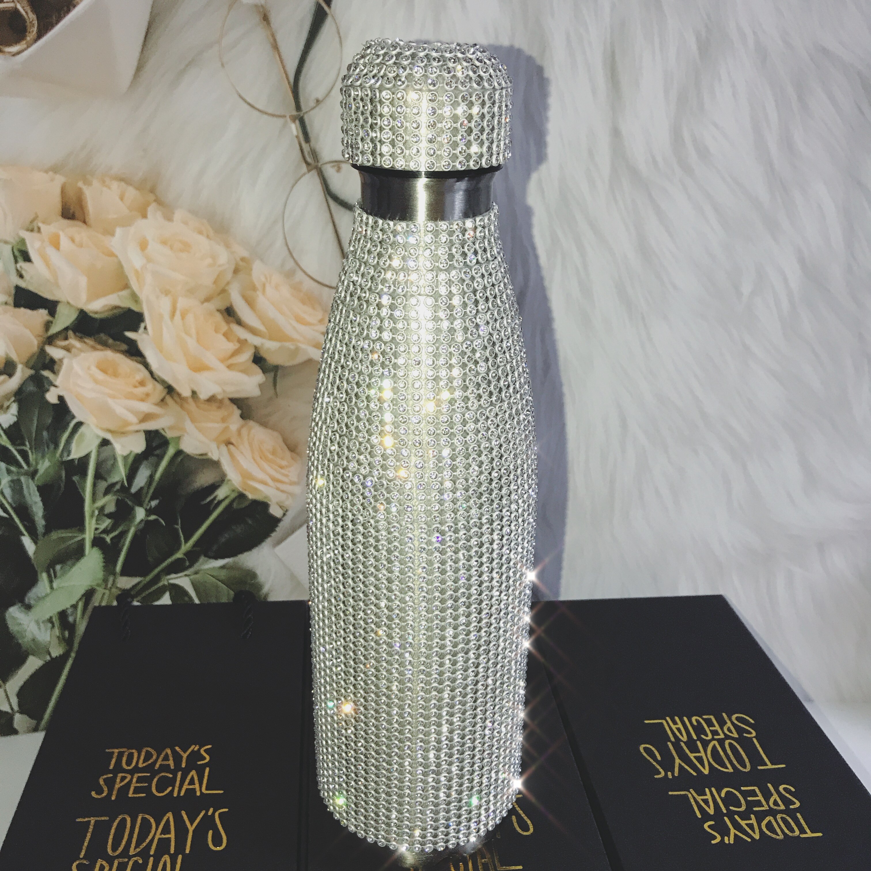 500ml Shinning Water Bottle with Rhinestones Therm... – Grandado