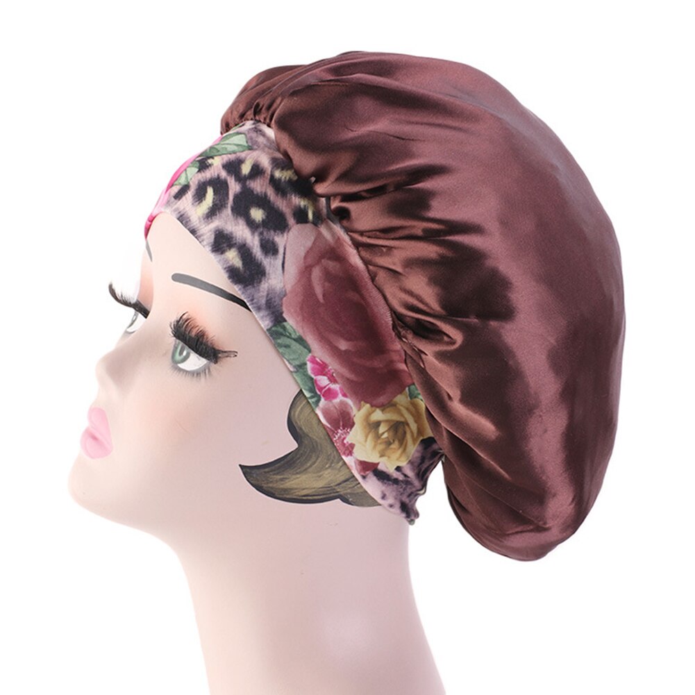 Women's Satin Solid Wide-brimmed Sleeping Hat Nigh... – Grandado