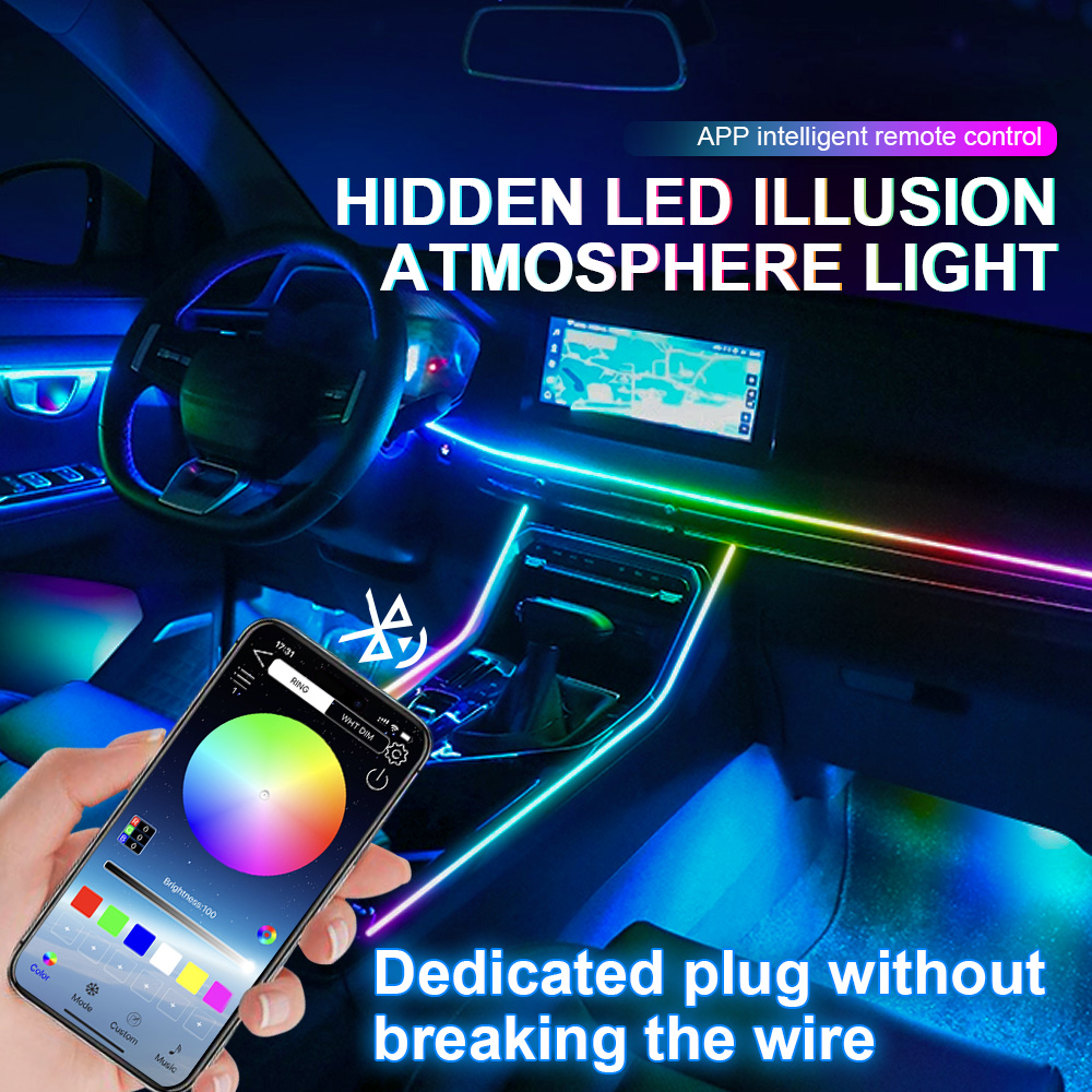 22 in 1 Symphony Car Ambient Light RGB 64 Color Un... – Grandado