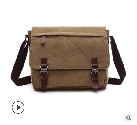 Men Canvas Messenger Bag Casual Man Shoulder Bag M... – Grandado