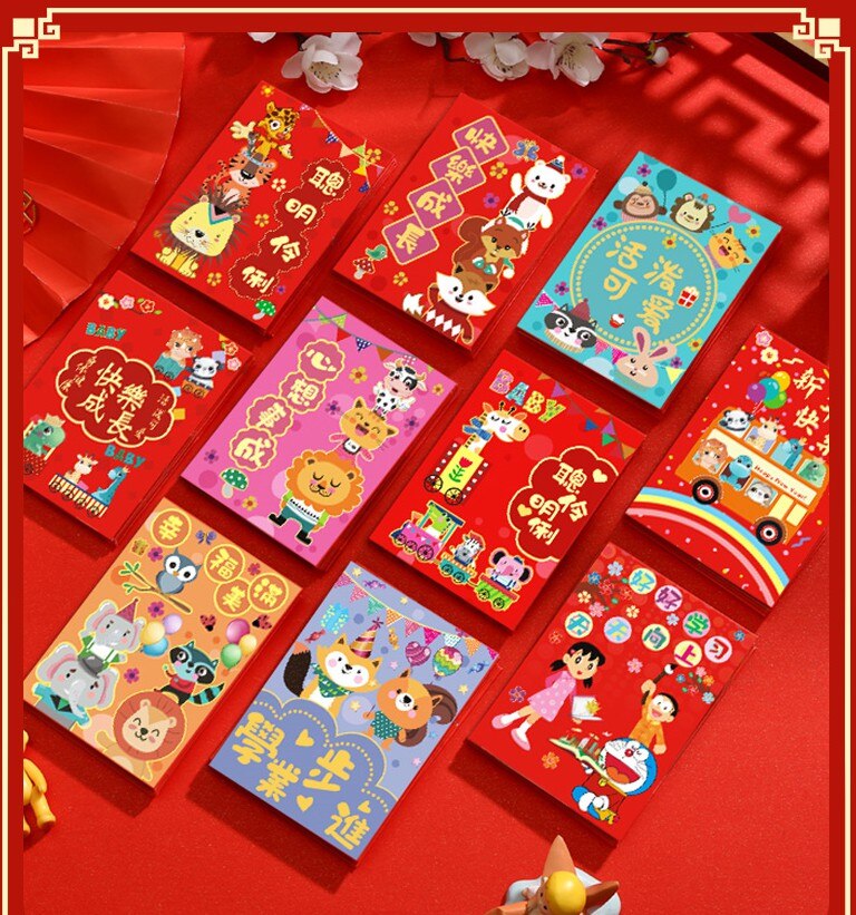 6 / 10 PCS 2021Chinese Lucky Red Envelope Cartoon ... – Grandado