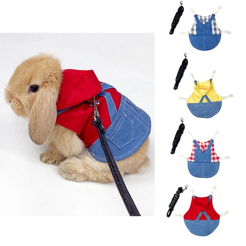 Pet Rabbit Clothes Denim Jacket Coat Small Animal ... – Grandado
