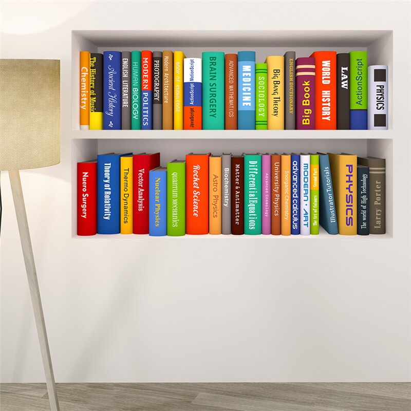 Vivid Bookshelf Wall Sticker For Office Study Room... – Grandado