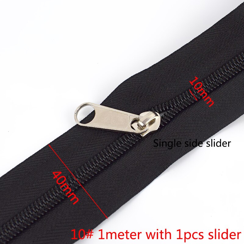 10Meters 3#5#8#10# Black Nylon Coil Zippers In Rol... – Grandado