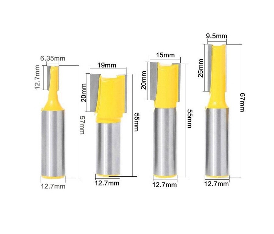 1 PC 1/2 Inch 12.7mm Shank Straight/Dado Hout Rout... – Grandado