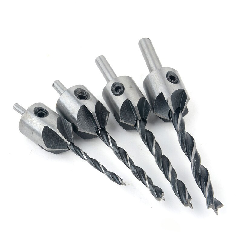 4pcs 3mm-6mm Wood Countersink Drill Set HCS 5 Flut... – Grandado