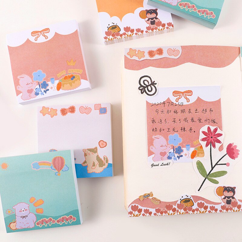 Yisuremia 80 Lakens Kawaii Dieren Memo Pads N Time... – Grandado