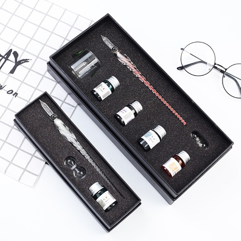Crystal Glass Dip Pen Set Non-carbon Ink Fountain ... – Grandado