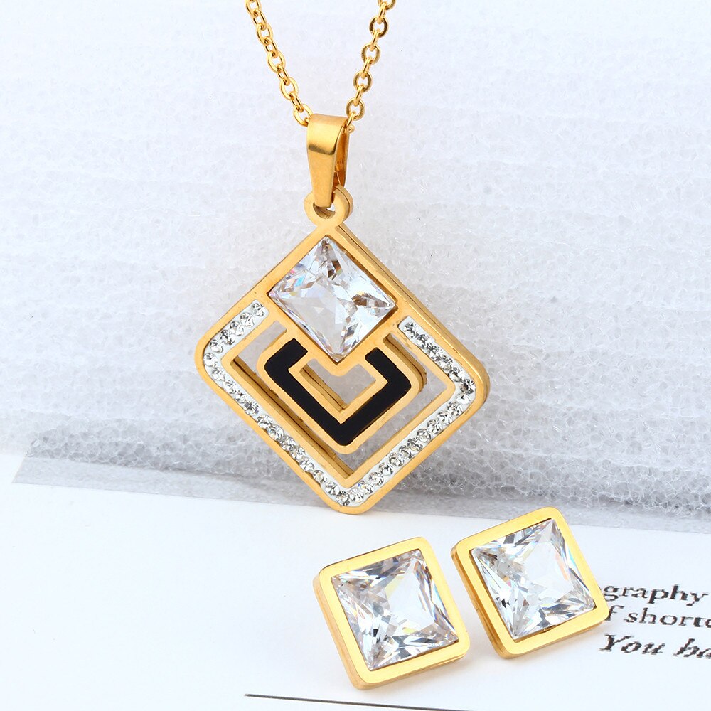 XUANHUA Stainless Steel Wedding Women Jewelry Sets... – Grandado