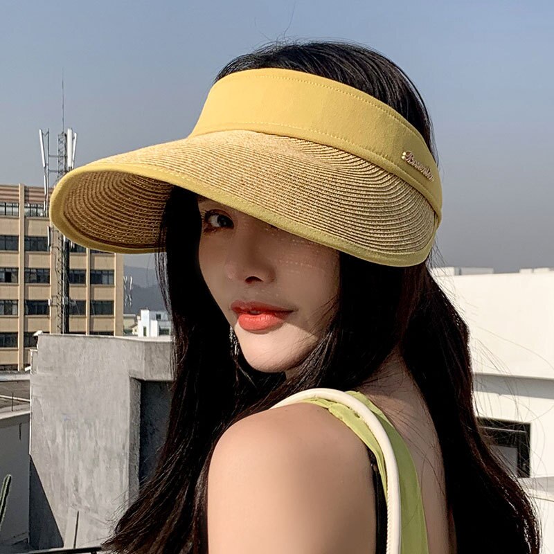 Straw Empty Top Hat Women's Summer Net Red Hat... – Grandado