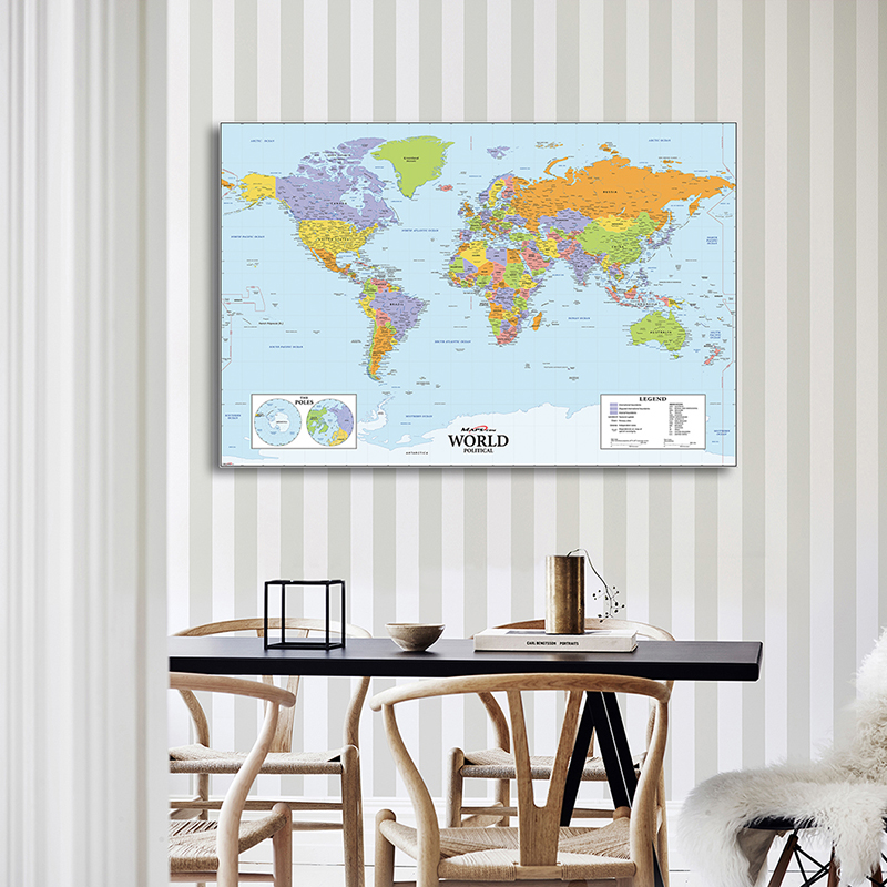 The World Physical Map 150x100cm Non-woven Waterpr... – Grandado