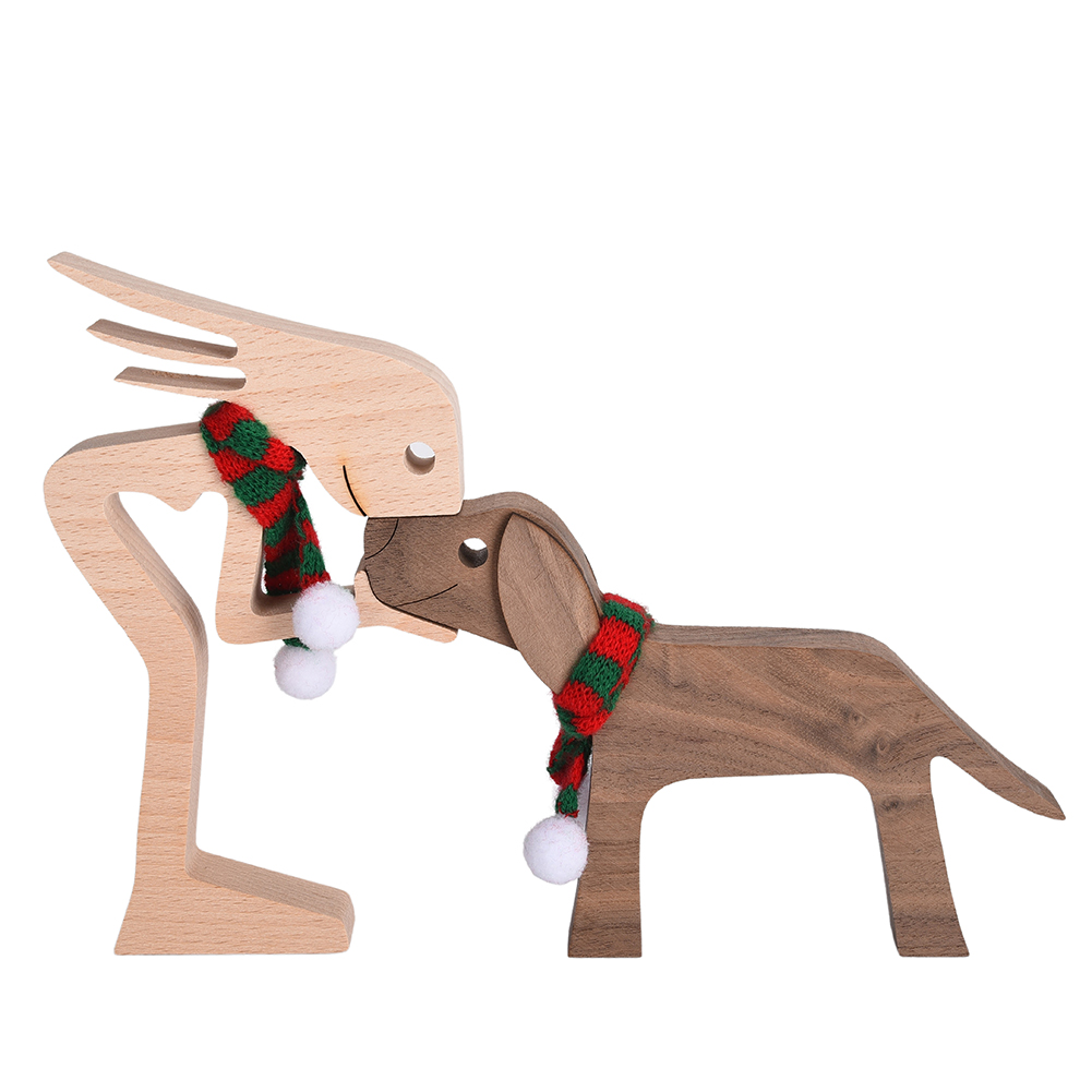 Pet Decorations Craft Wooden Dog Cat Doll Ornament... – Grandado