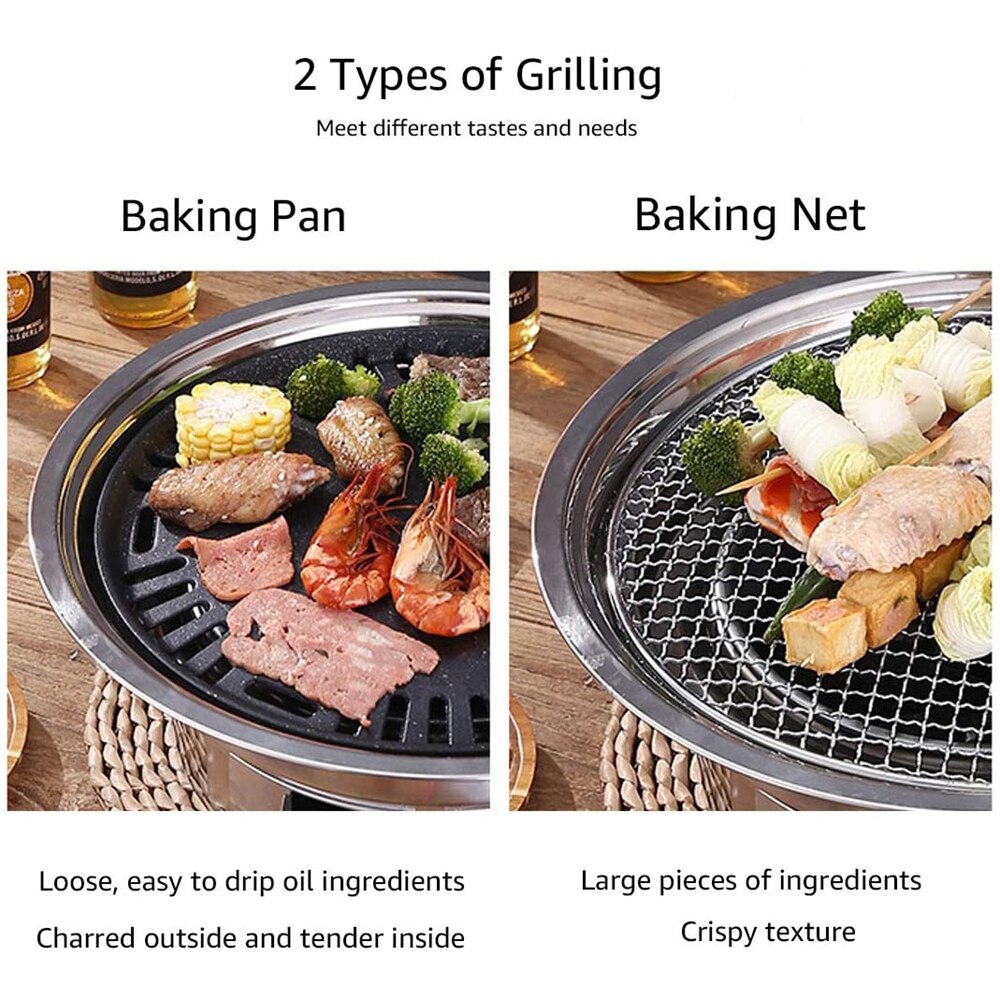 Charcoal Grill Korean Barbecue Grill Portable Stai... – Grandado