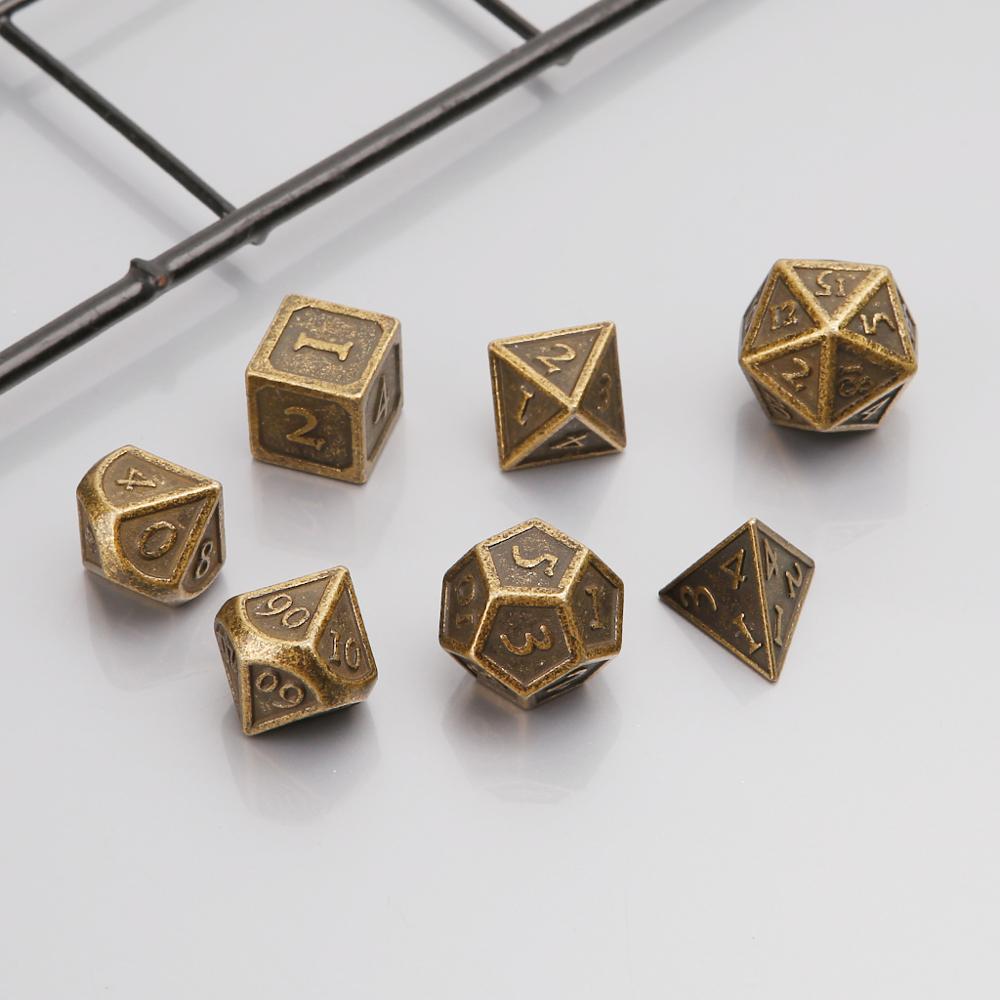 7pcs/set Metal Dice Family Party Bar RPG D&D Polyh... – Grandado