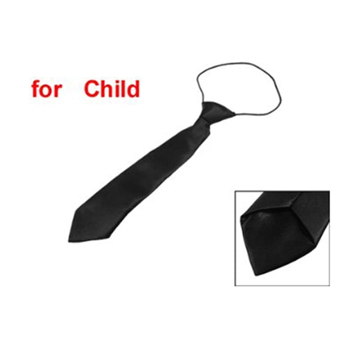 Solid sort polyester elastisk slank slips hals sli... – Grandado