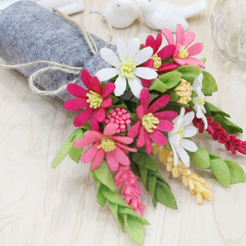 Wedding Cloth Flowers Bridesmaid Bouquets Diy Felt... – Grandado