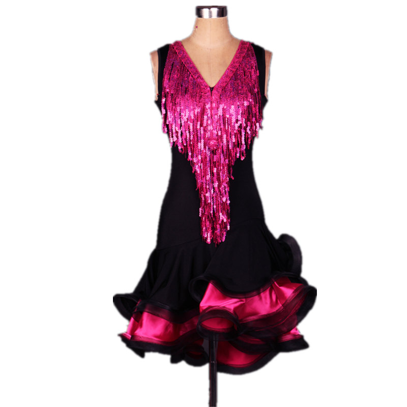 Adult/Children Tassel sequins Latin Dance Dress Wo... – Grandado