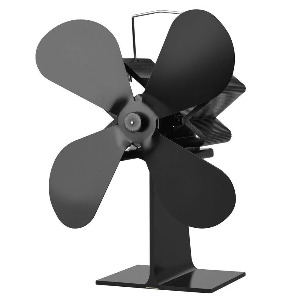 4-Blade Heat Powered Stove Fan Fireplace Fan Wood ... – Vicedeal