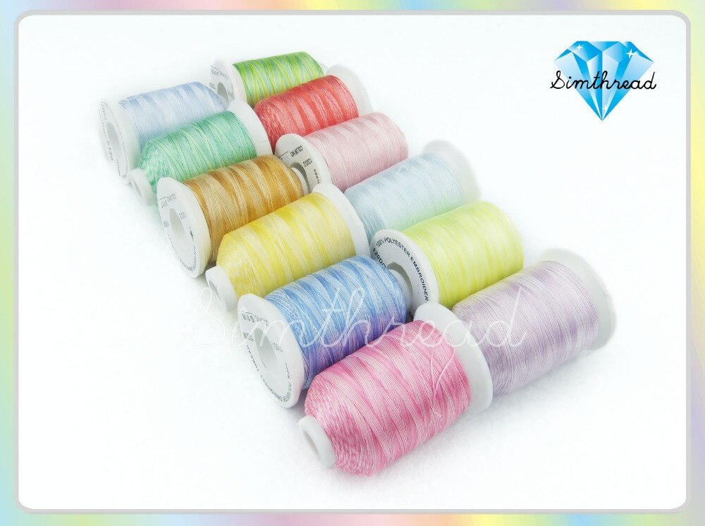 SIMTHREAD 12 Variegated Colors Polyester Embroider... – Grandado