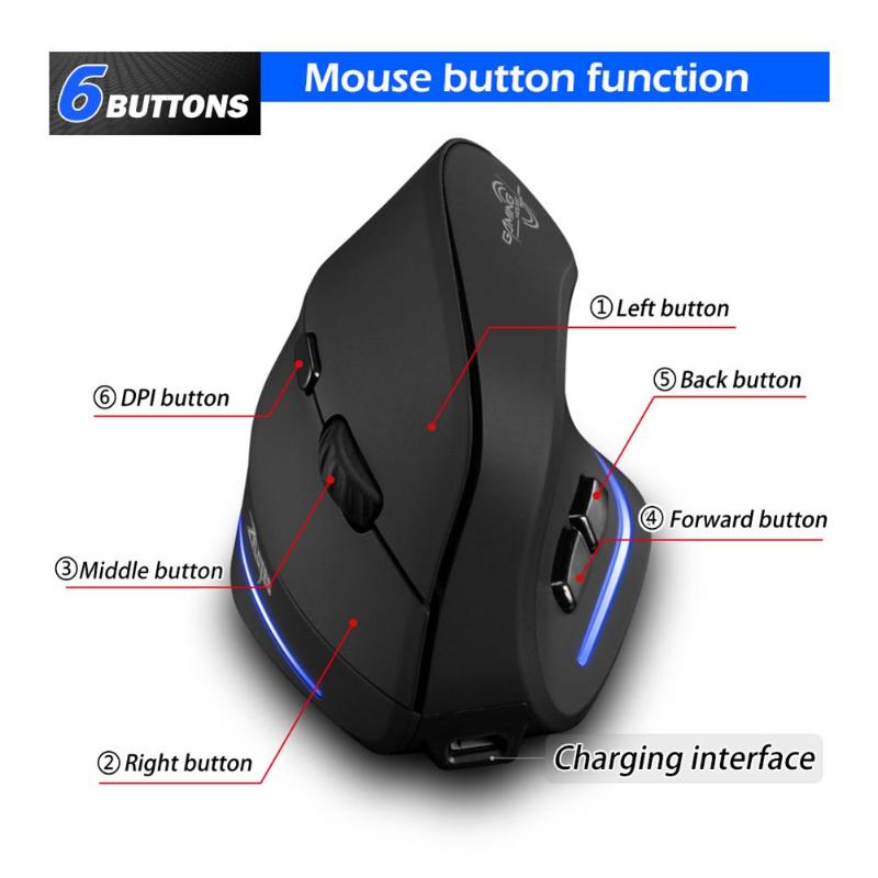 ZELOTES F-35 2.4GHz Vertical Wireless Mouse 2400DP... – Grandado