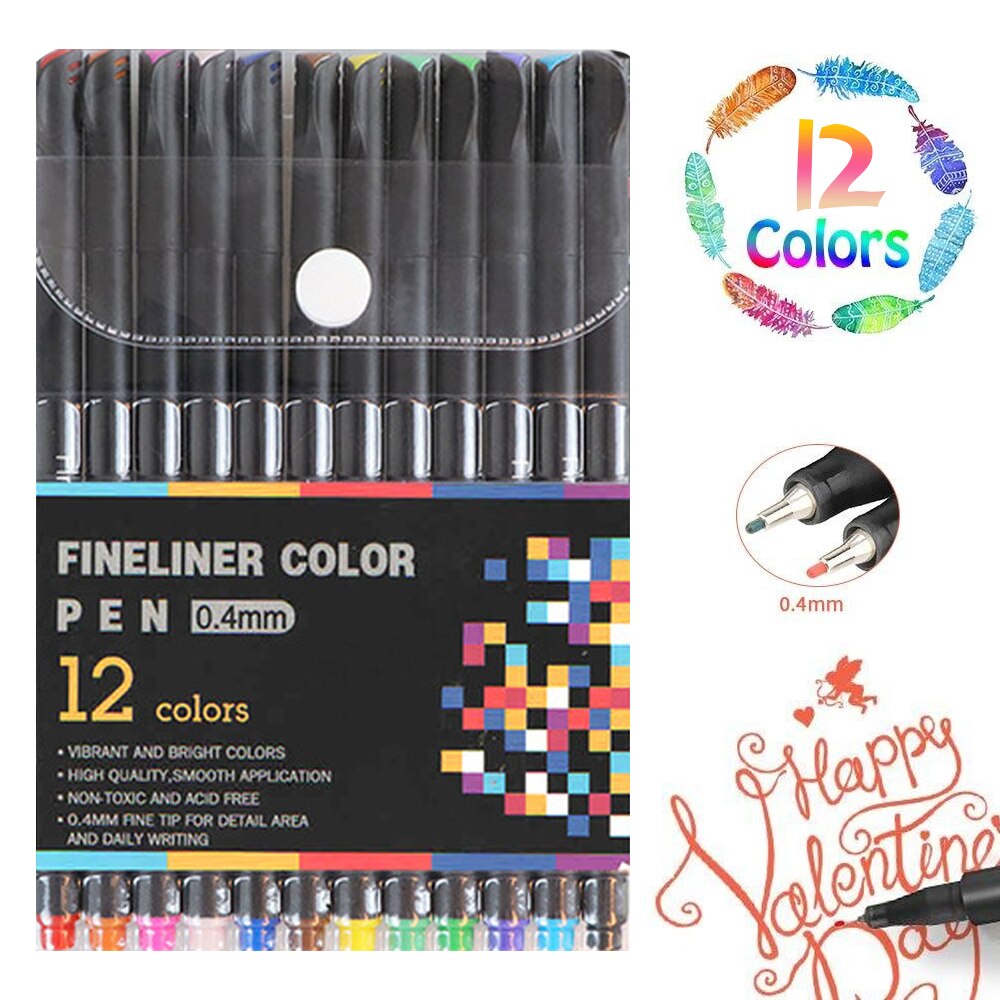 24 Color Colored Pens Fine Point Markers Fine Tip ... – Vicedeal