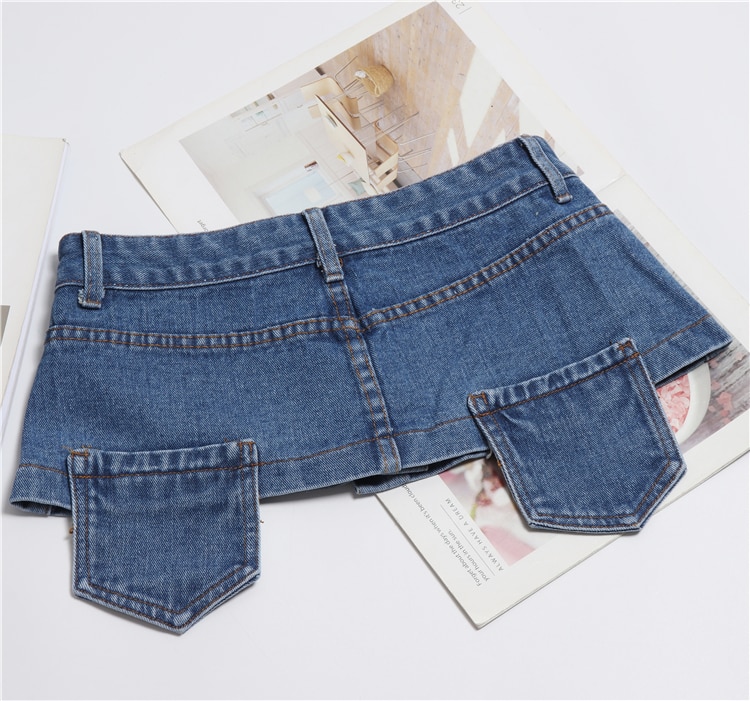 Vintage denim Fabric Waist Band Short Floppy Sprin... – Grandado