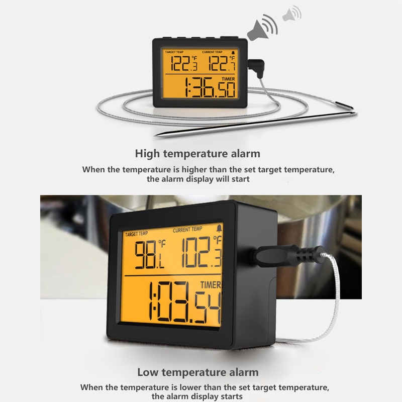 Digital High Low Temperature Alarm Kitchen Food Th... – Grandado