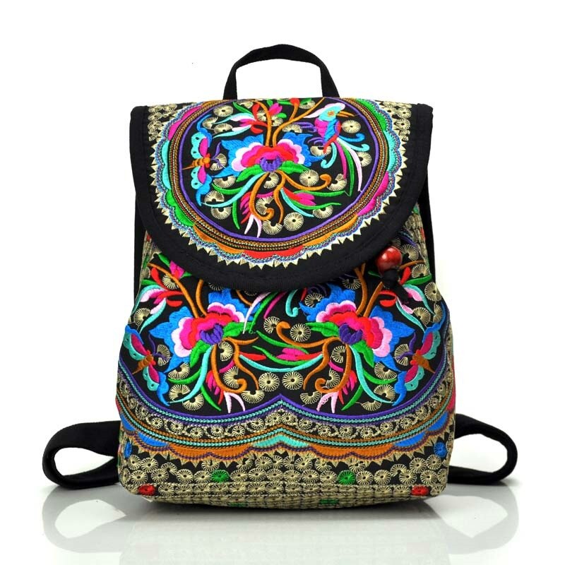 Women's Bag Embroidered Small Backpack Embroidery ... – Vicedeal